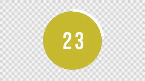 30 sec timer yahllo fully transparent | Stock Video | Pond5