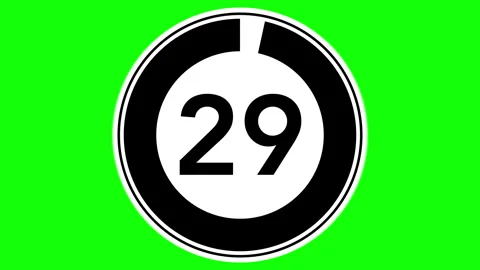30 seconds simple countdown timer, circu... | Stock Video | Pond5