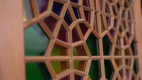 3/10 Azerbaijan Sheki Shebeke art staine... | Stock Video | Pond5