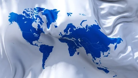 339. World Map Flag Waving in Wind Conti... | Stock Video | Pond5