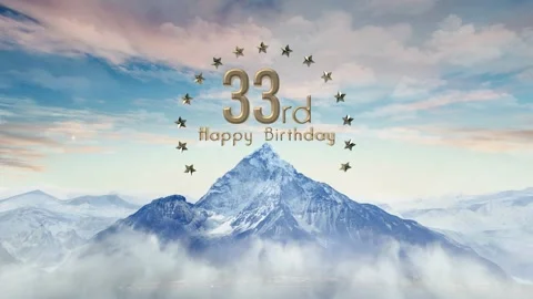 33rd birthday greetings in cinema style,... | Stock Video | Pond5