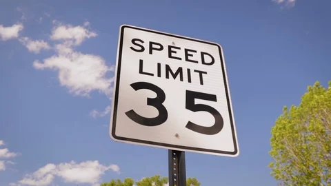 35 mph speed limit sign | Stock Video | Pond5
