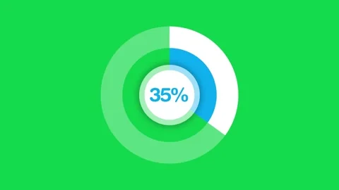 35 percent number circle pie diagram cha... | Stock Video | Pond5