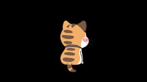 360-Degree Rotating Cartoon Cat Animatio... | Stock Video | Pond5