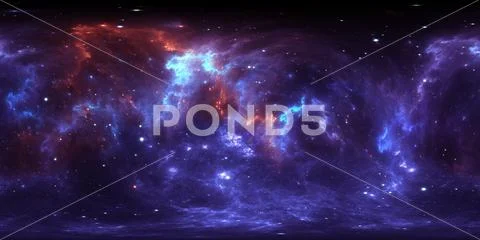 360 degree space nebula panorama, equirectangular projection ...