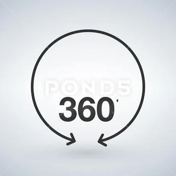 360 degree view of vector circle arrows isolated. Signs with arrows to ...