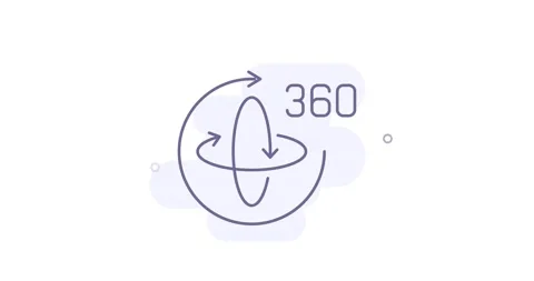 360 degrees rotate animated outline icon | Stock Video | Pond5
