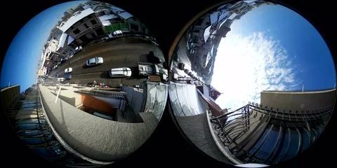 360 degrees VR spherical video of busy c... | Stock Video | Pond5
