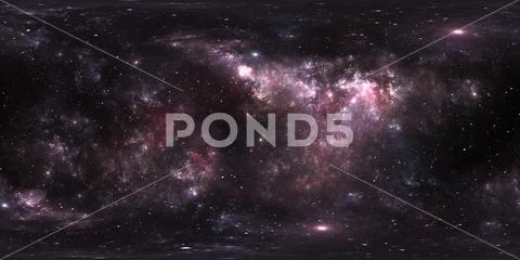 360 Equirectangular projection. Space background with nebula and stars ...