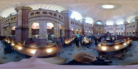 360 VR Library of Congress Main Reading ... | Stock Video | Pond5