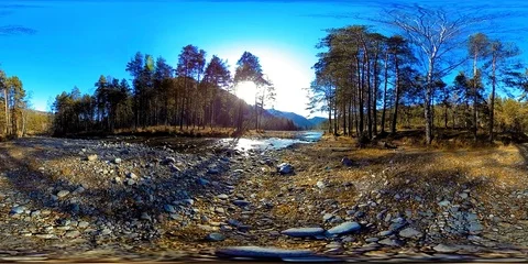 360 VR virtual reality of a wild mountai... | Stock Video | Pond5