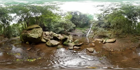 360 VR Waterfall rainforest environment ... | Stock Video | Pond5
