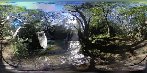 360VR Rainforest waterfall natural envir... | Stock Video | Pond5