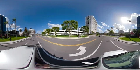 360vr video driving plates through downt... | Stock Video | Pond5