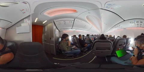 360VR video passenger view in airliner ... | Stock Video | Pond5