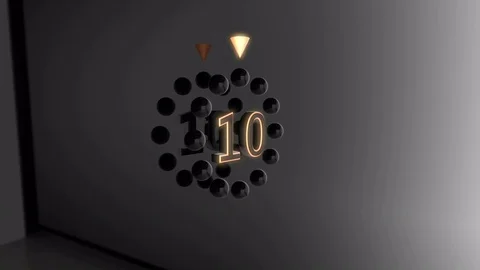 3D 10 seconds Countdown with Orange Ligh... | Stock Video | Pond5
