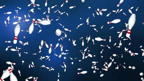 3D 4K bowling pin particle loop animatio... | Stock Video | Pond5