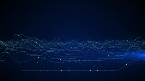 3D 4K Futuristic flight digital line lan... | Stock Video | Pond5