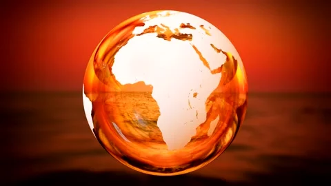 3D 4k rotating Earth, sunset sky in back... | Stock Video | Pond5