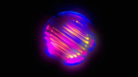 3d abstract bright ball made of neon wav... | Stock Video | Pond5