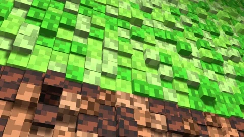 3D Abstract cubes. Video game minecraft ... | Stock Video | Pond5