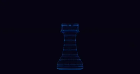 3d abstract of a glowing rook chess figu... | Stock Video | Pond5