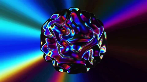 3d abstract iridescent wavy sphere anima... | Stock Video | Pond5