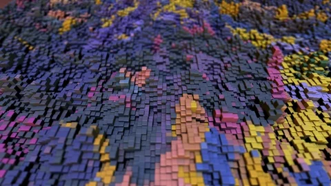 3D abstract moving color blocks backgrou... | Stock Video | Pond5