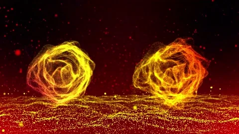 3D Abstract yellow red light particles a... | Stock Video | Pond5