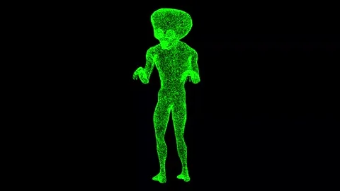 3D alien rotates on black bg. Scary alie... | Stock Video | Pond5