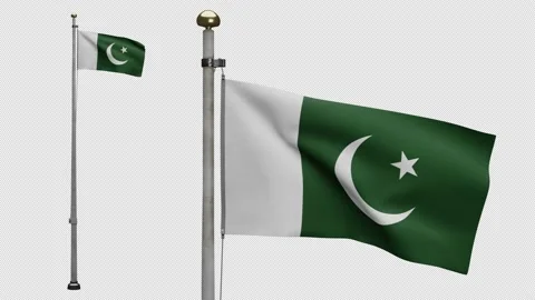 3D, Alpha channel Pakistani flag waving ... | Stock Video | Pond5