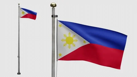 3D Alpha channel Philippin flag waving w... | Stock Video | Pond5
