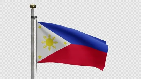 3D Alpha channel Philippin flag waving w... | Stock Video | Pond5