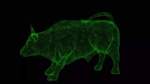 3D angry ferocious bull rotates on black... | Stock Video | Pond5