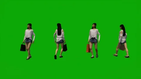 3D animated Asian and Chinese woman on g... | Stock Video | Pond5