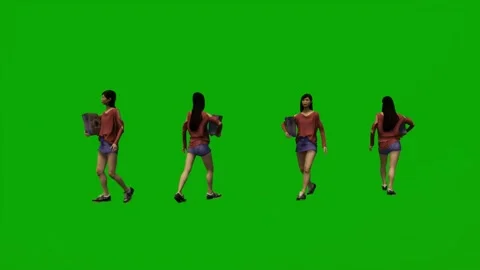 3D animated Asian and Chinese woman on g... | Stock Video | Pond5