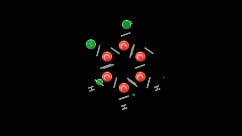3D animated Benzene Molecule Formation | Stock Video | Pond5