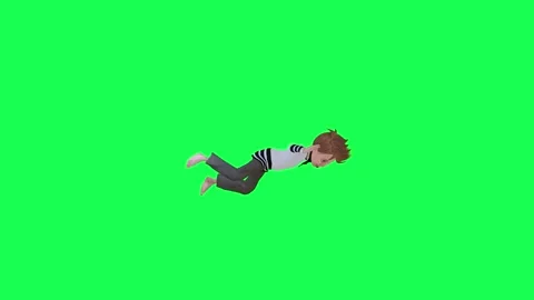 3d animated boy free falling moment left... | Stock Video | Pond5