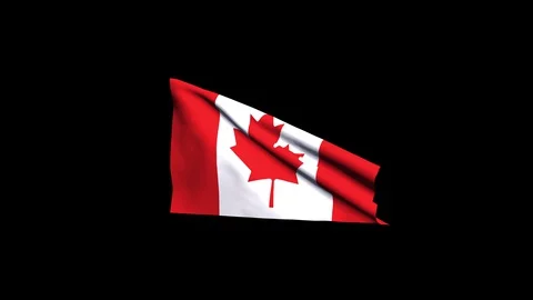 3D animated Canada flag waving on black ... | Stock Video | Pond5