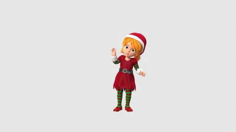3d Animated Cartoon Elf Girl Standing, T... | Stock Video | Pond5
