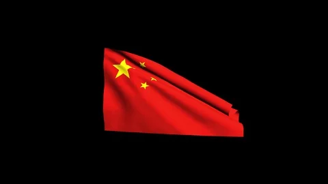 3D animated China flag waving on black b... | Stock Video | Pond5