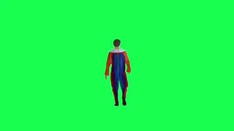 3d animated clown walking back angle chr... | Stock Video | Pond5