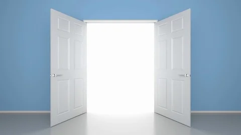 3D animated doors opening with alpha mas... | Stock Video | Pond5