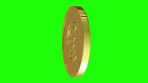 3d animated euro coin with green screen ... | Stock Video | Pond5