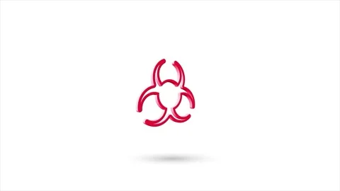 3d animated flat biohazard symbol icon w... | Stock Video | Pond5