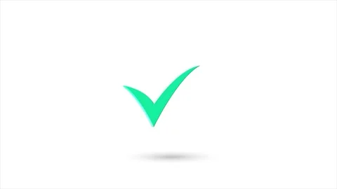 3d animated flat check mark icon with sh... | Stock Video | Pond5