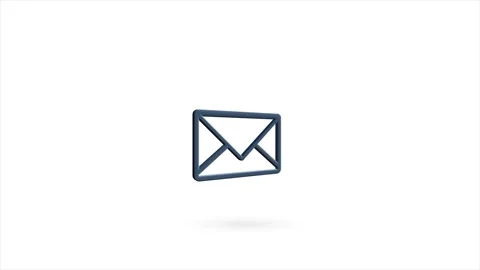 3d animated flat envelope icon with shad... | Stock Video | Pond5