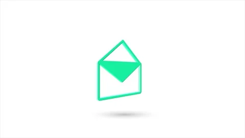 3d animated flat envelope icon with shad... | Stock Video | Pond5