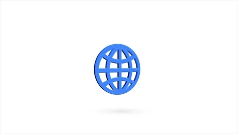 3d animated flat globe icon with shadow ... | Stock Video | Pond5