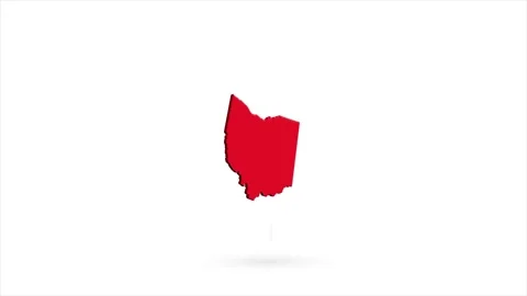3d animated flat map showing the state o... | Stock Video | Pond5